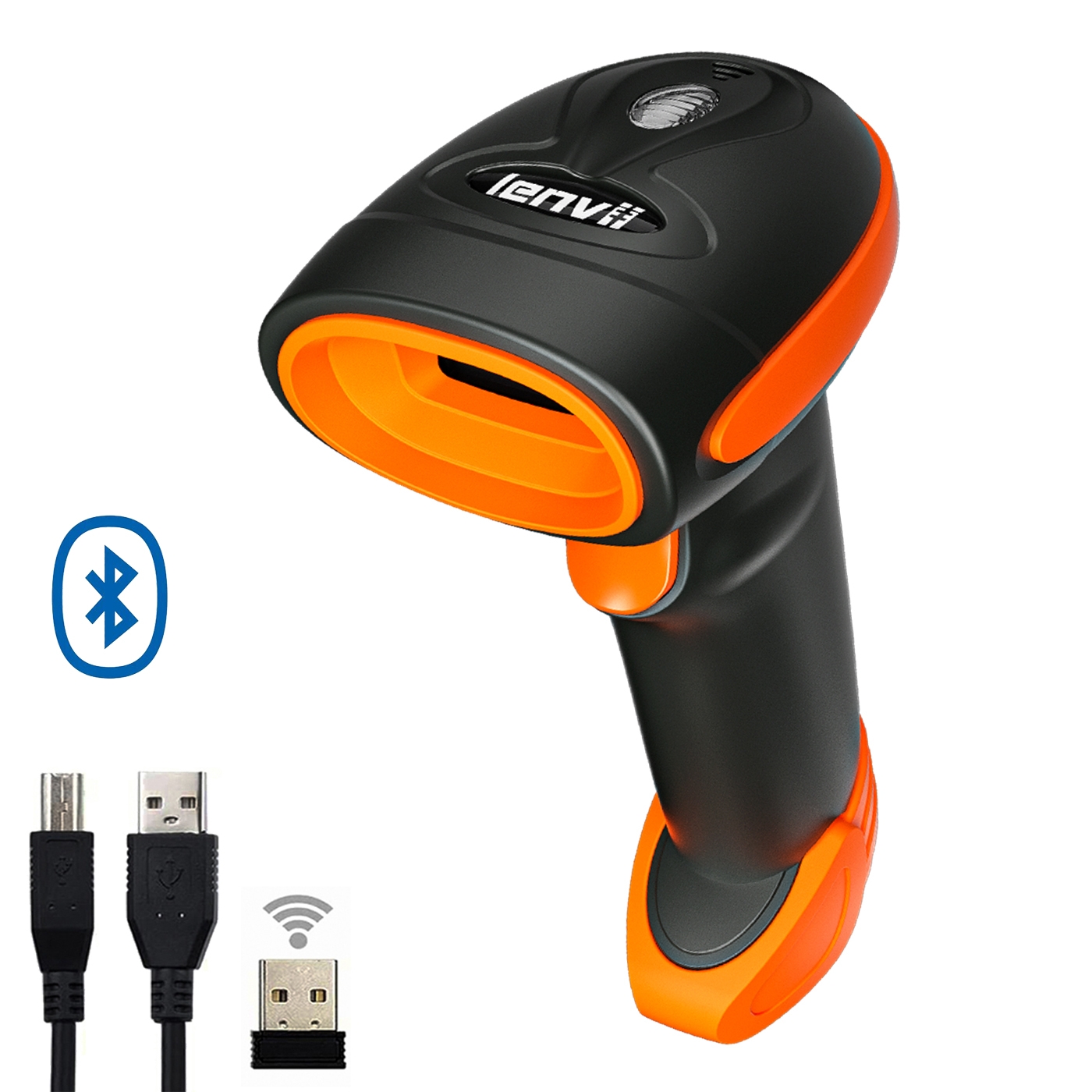 2.4G Wireless 2D High Quality Barcode Scanner | LENVII CW200 Orange